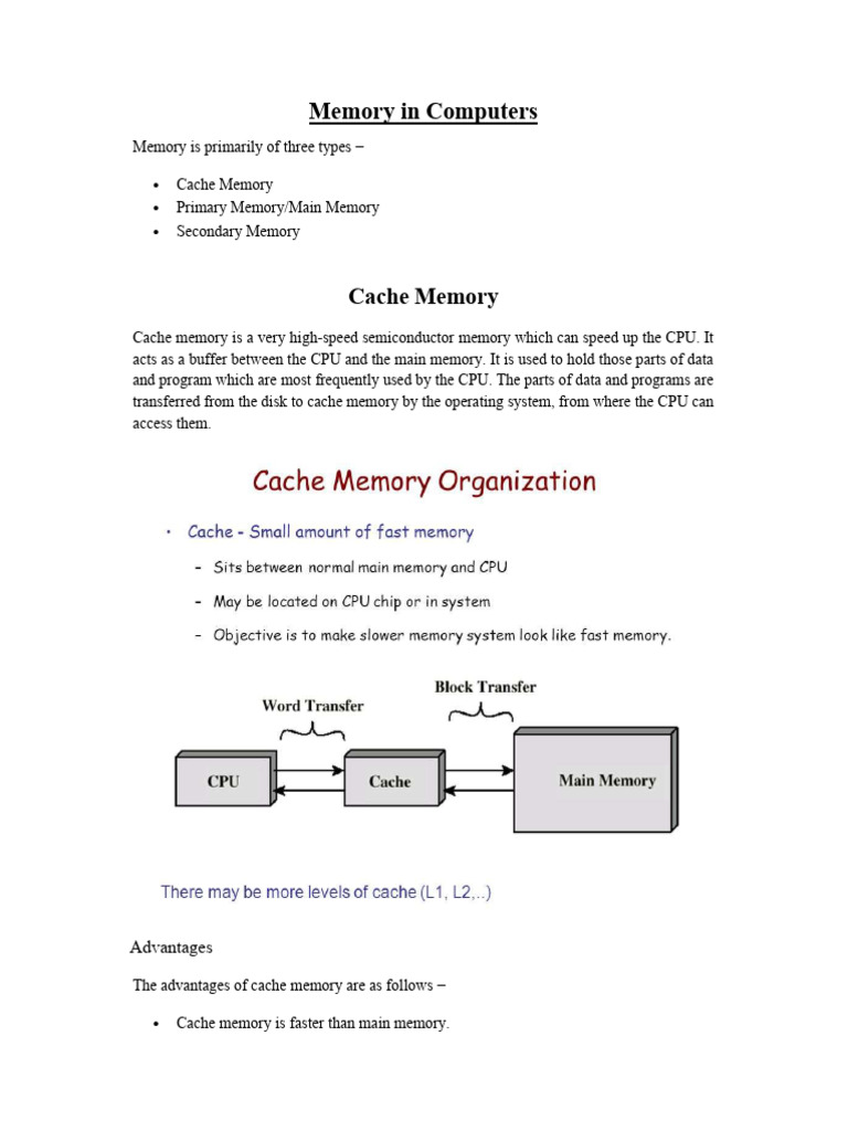 Unit III RAM-ROM-CACHE-HDD-FLOPPY-CD | PDF | Random Access Memory | Read Only Memory
