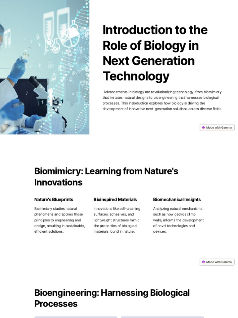 Biology's Impact on Next-Gen Technology | PDF | Bioinformatics | Biology