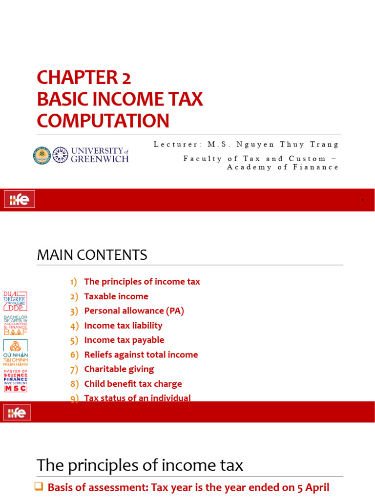 Chapter 2. Basic Income Tax Computation | PDF | Taxes | Income Tax Chapter 2. Basic Income Tax Computation | PDF | Taxes | Income Tax