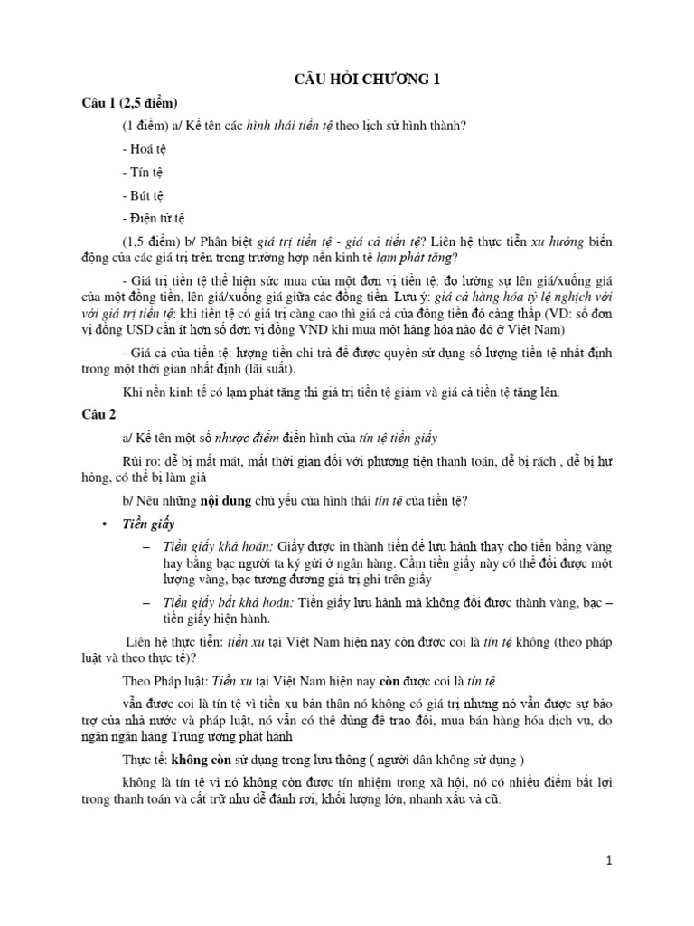 Câu hỏi lý thuyết TCTT | PDF