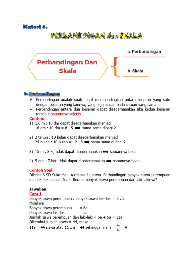 Materi 4. Perbandingan Dan Skala | PDF