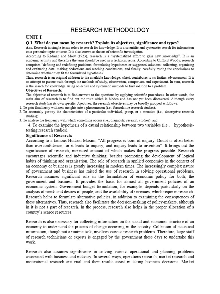 Research Methodology | Download Free PDF | Hypothesis | Experiment