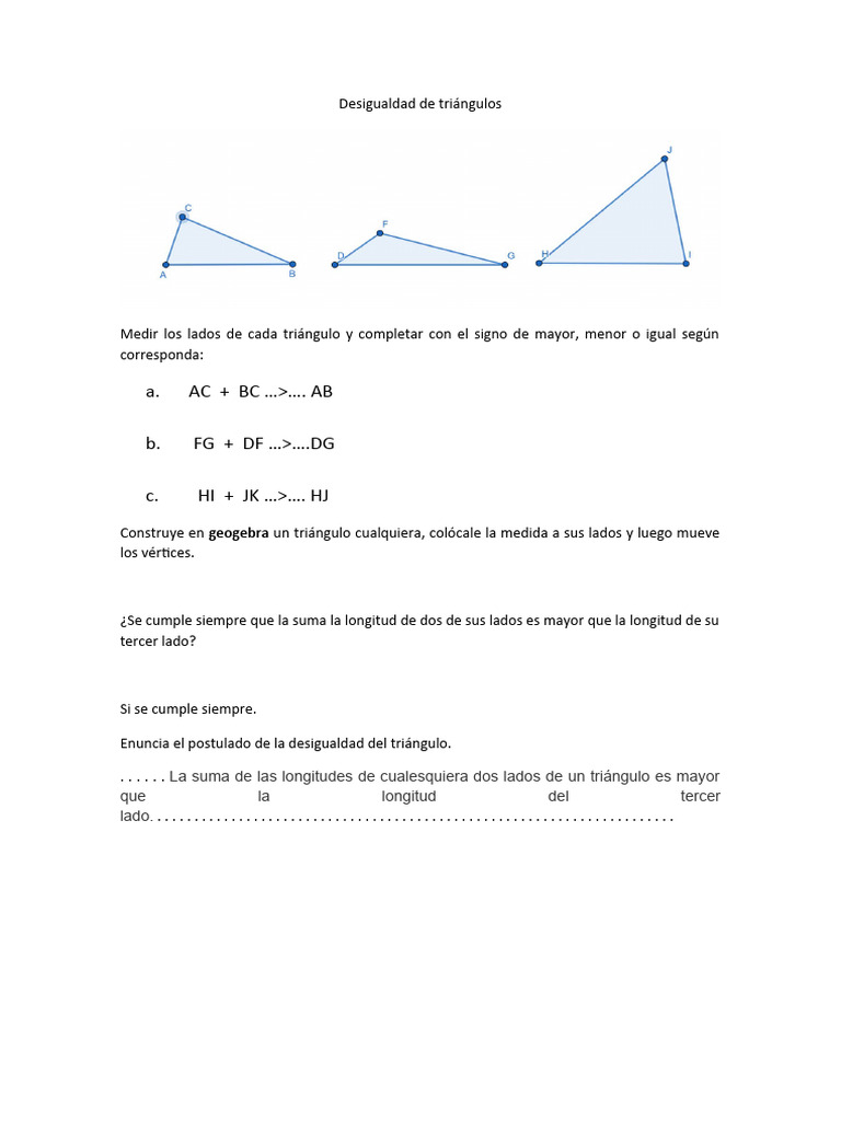 Desigualdad de Triángulos | PDF | Ciencia y matemáticas | Historia
