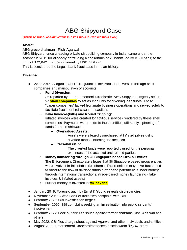 ABG Shipyard Case | PDF | Banks | Fraud