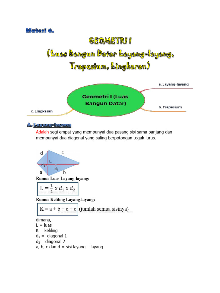 Rumus Luas dan Keliling Layang-layang | PDF