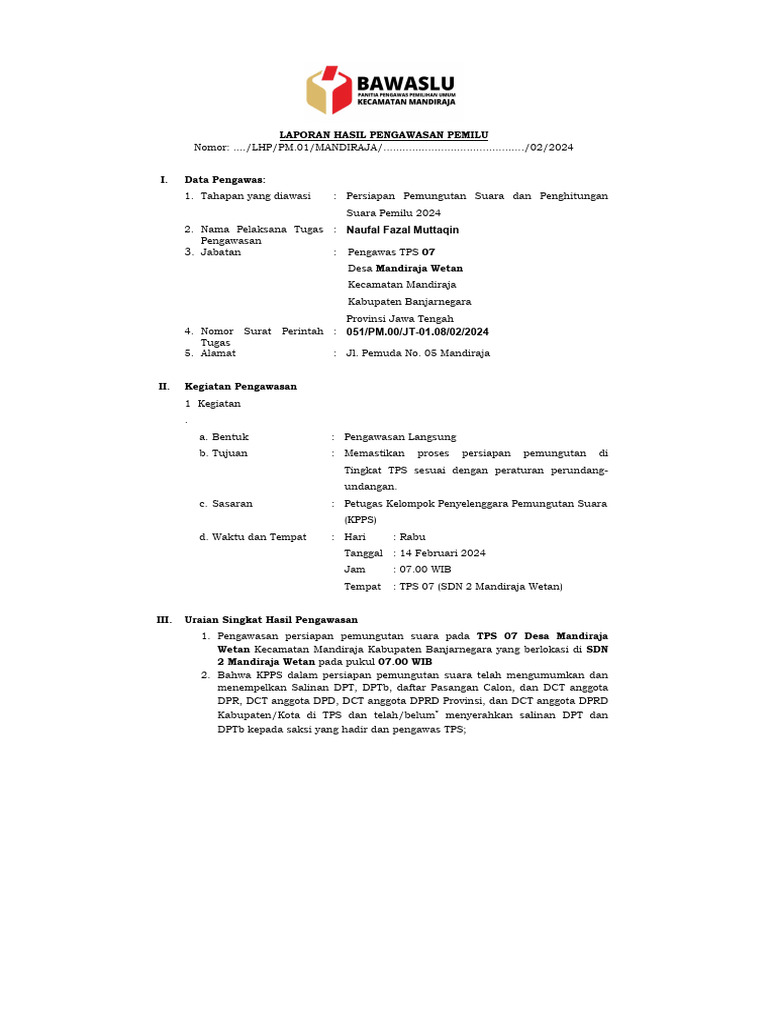 (Mawet-Tps 07) Form A Persiapan Tungsura | PDF