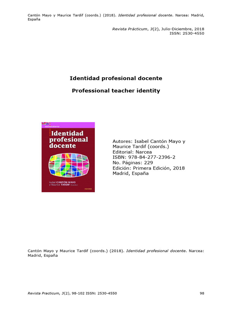 Identidad Profesional Docente | PDF | Maestros | Cognición