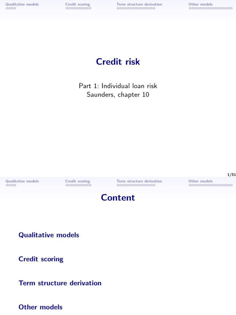 Credit Risk 1 - v3 | PDF | Yield Curve | Finance & Money Management