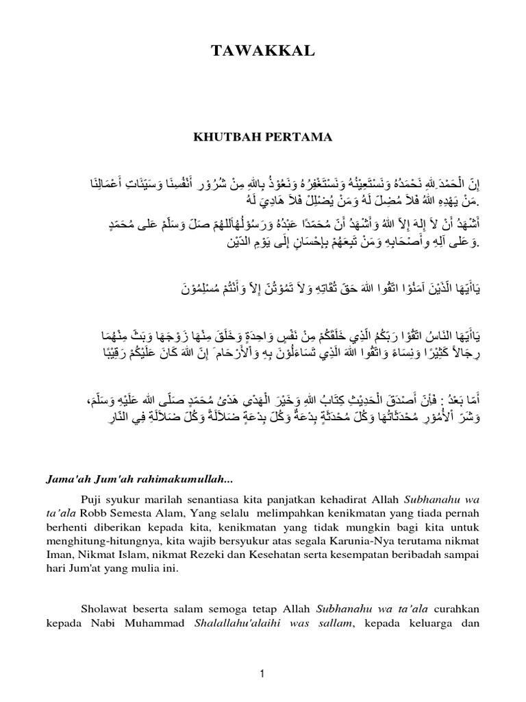 Tawakal: Inti Keimanan dan Usaha | PDF | Agama & Spiritualitas