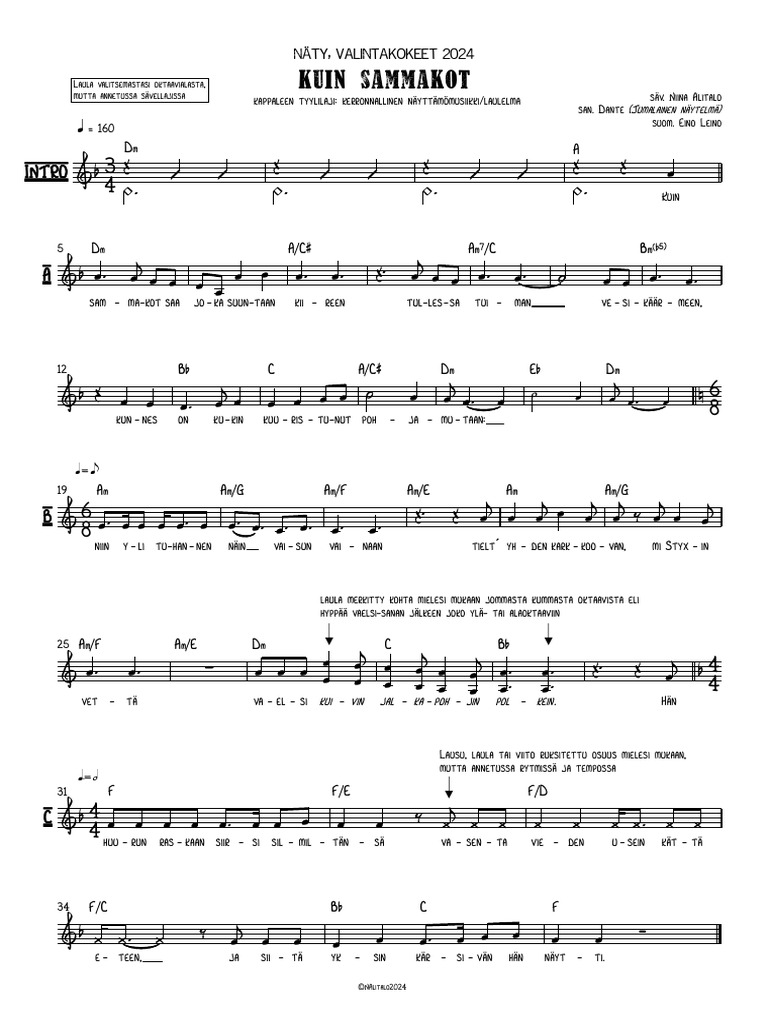 Kuin Sammakot - NUOTTI | PDF