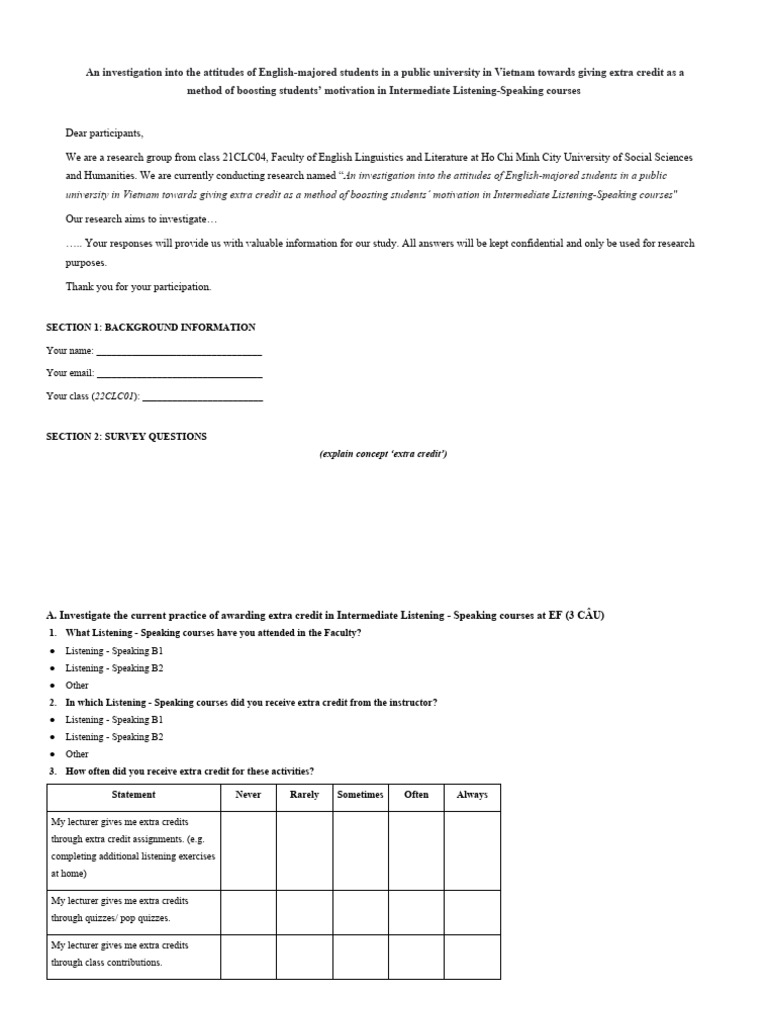 Questionnaire | Download Free PDF | Learning | Liberal Arts Education