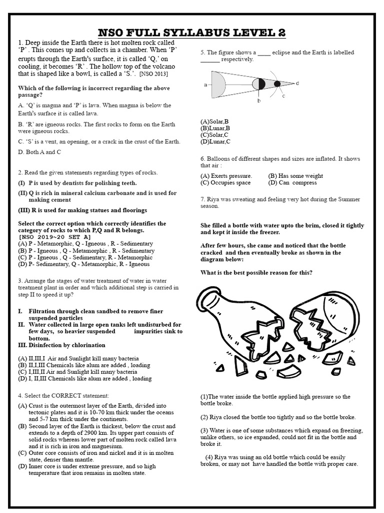 Level 2 Nso Full Syllabus | PDF | Atmosphere Of Earth | Soil