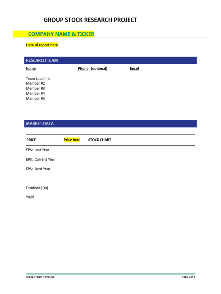 Equity Research Report Template | PDF | Investing | Stocks