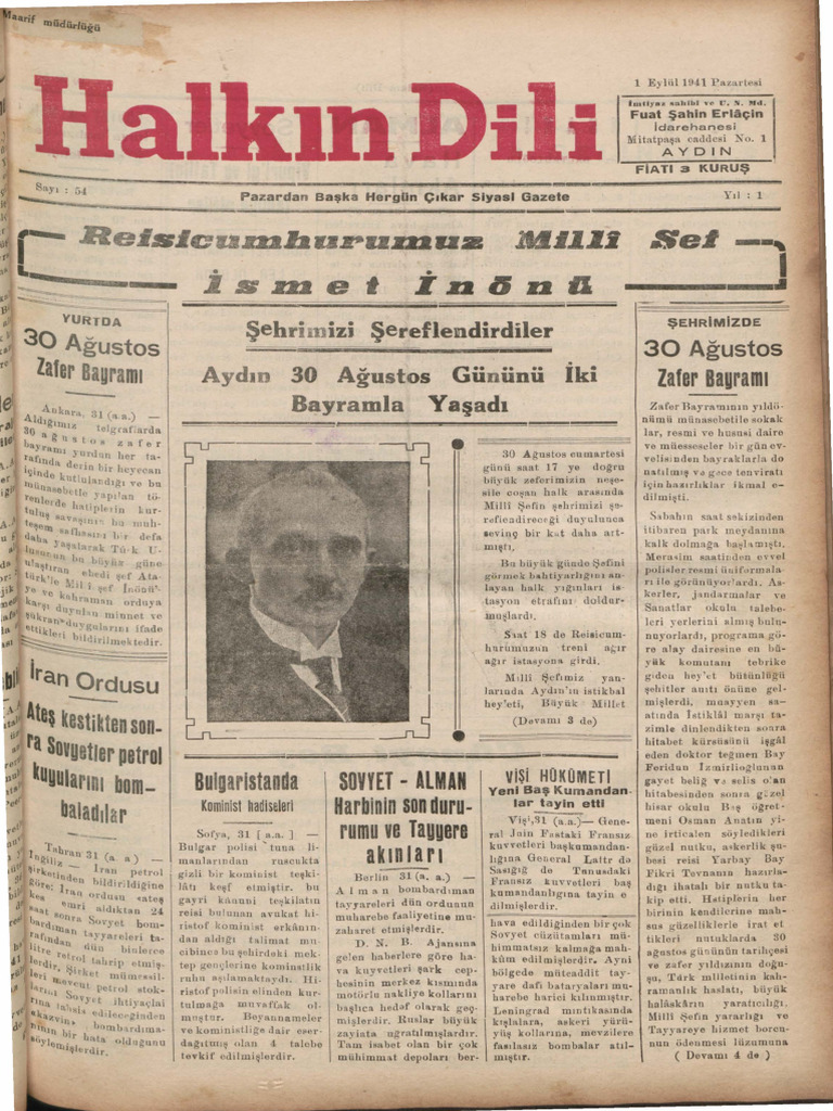 Halkin Dili - 1941 - Eylul - 1 | PDF