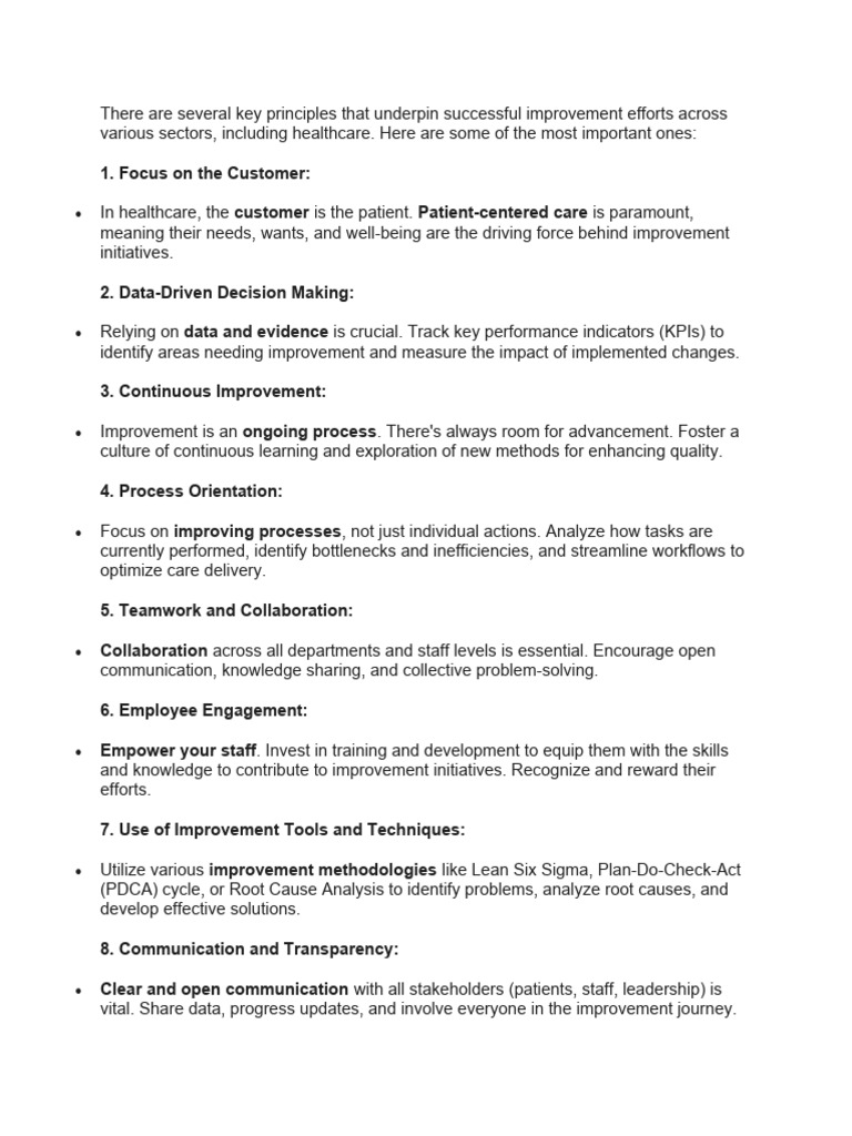 Principles of Improvement | PDF