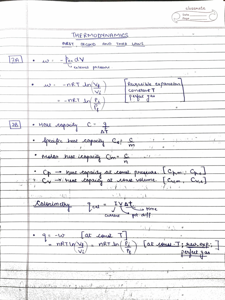 Notes3 Thermodynamics | PDF