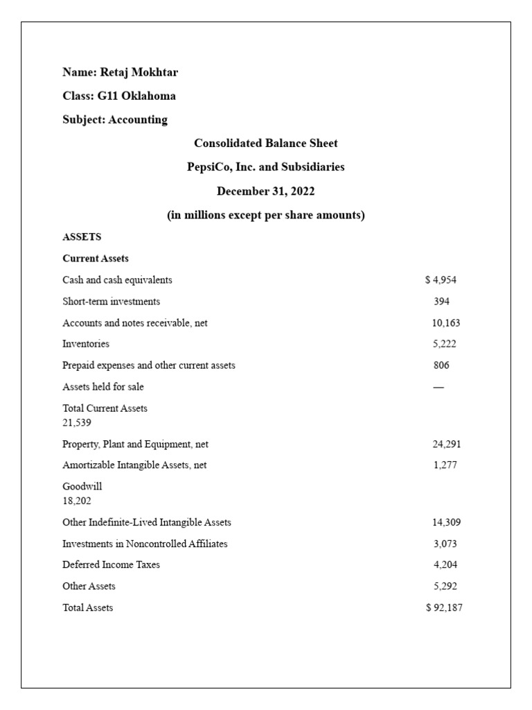 Pepsi 2 | PDF | Equity (Finance) | Financial Accounting