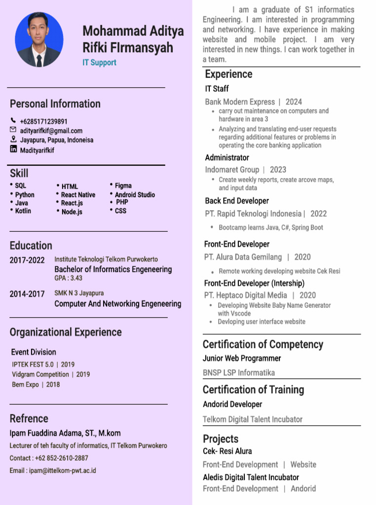 CV ADIT 2024-Digabungkan | Download Free PDF | Computing | Cyberspace