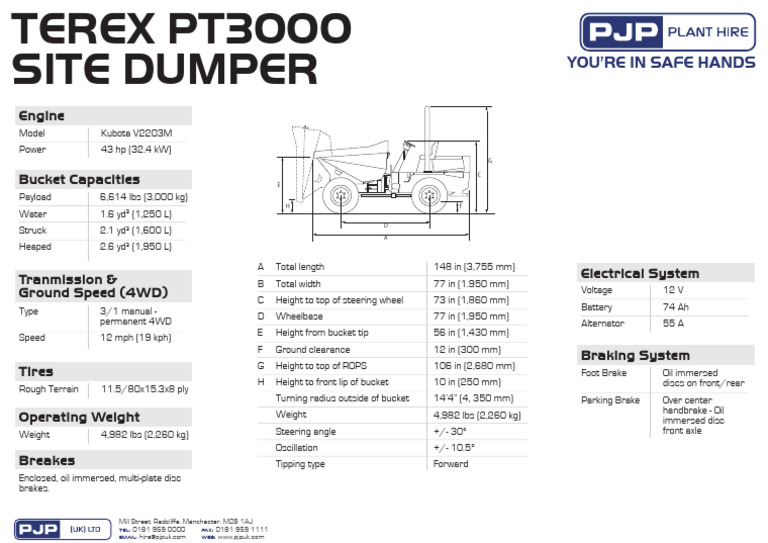 Benford Terex Pt3000 | PDF | Vehicles | Motor Vehicle