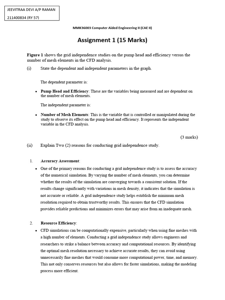 Mmk36003 Cae II - Assignment 1 (Jeevitraa Devi) | PDF | Computational Fluid Dynamics | Simulation