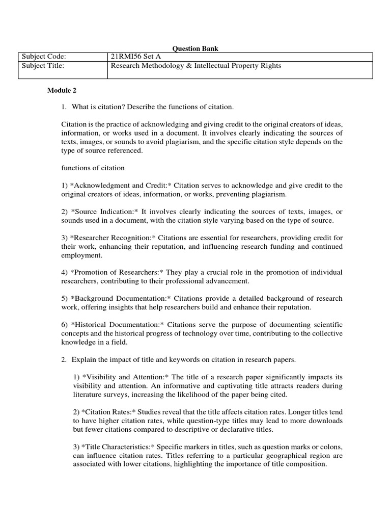 Question Bank-1 | PDF | Patent | Patent Infringement