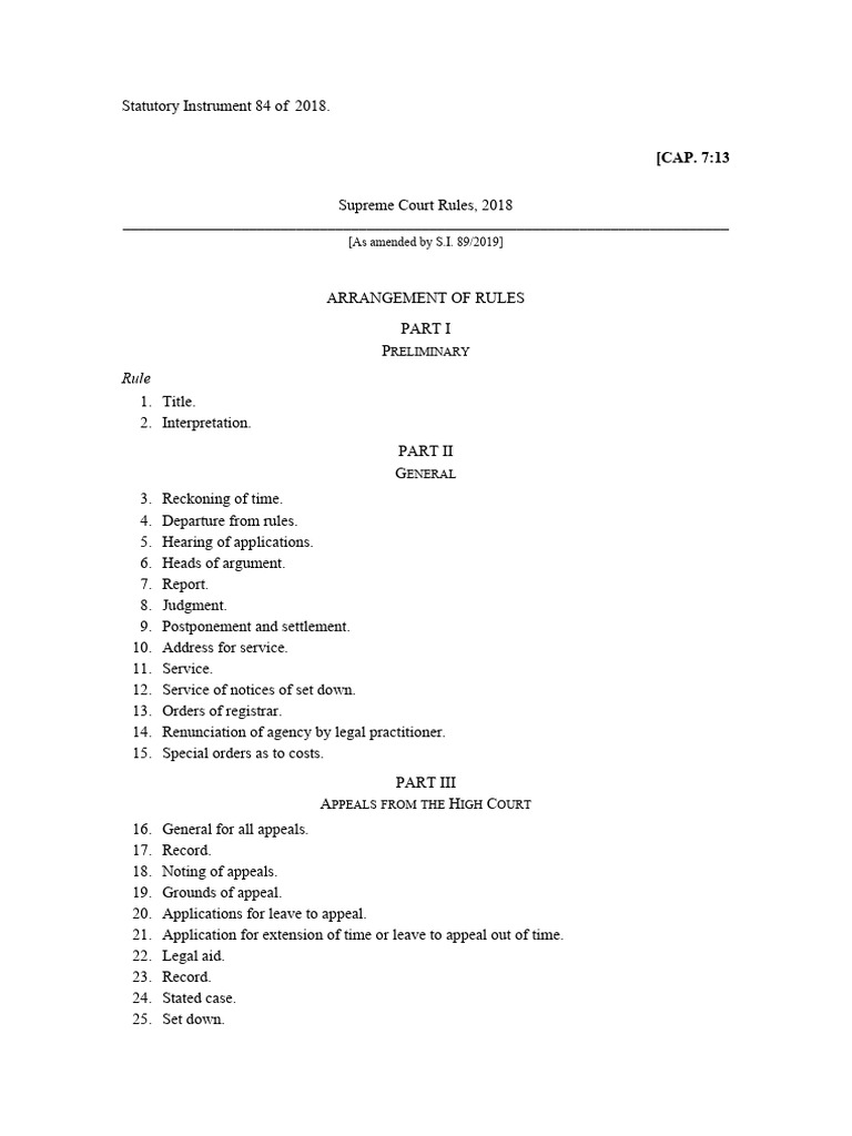 Supreme Court Rules 2018 Overview | PDF | Appeal | Judgment (Law)