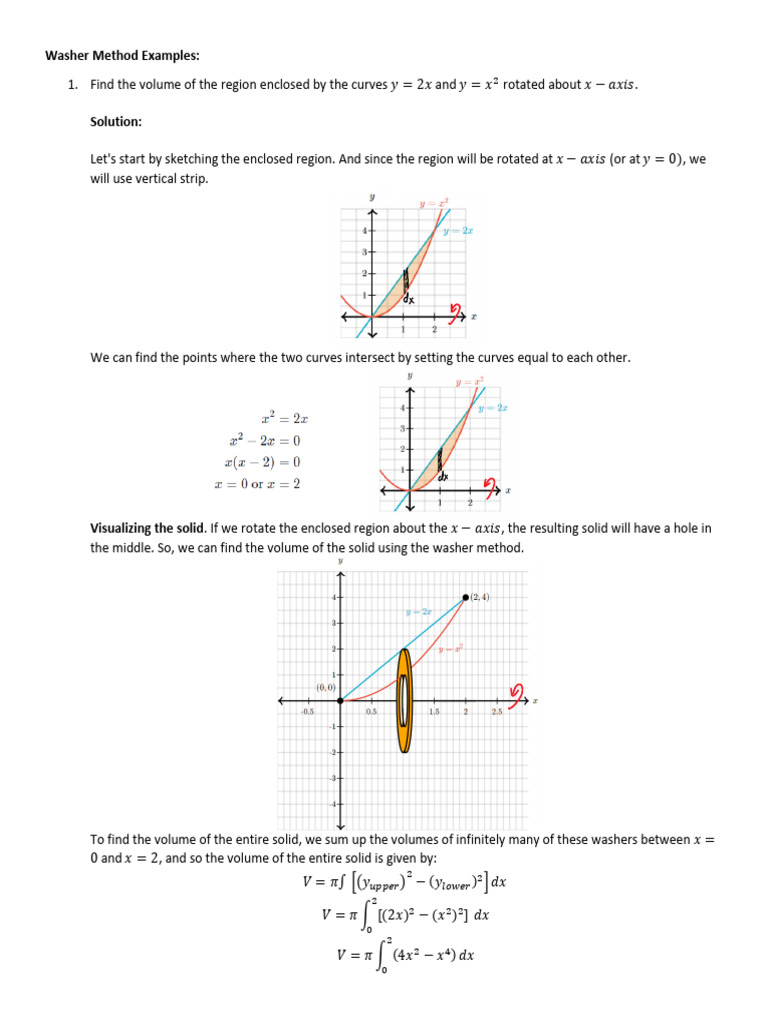 Washer Method | PDF | Integral | Volume