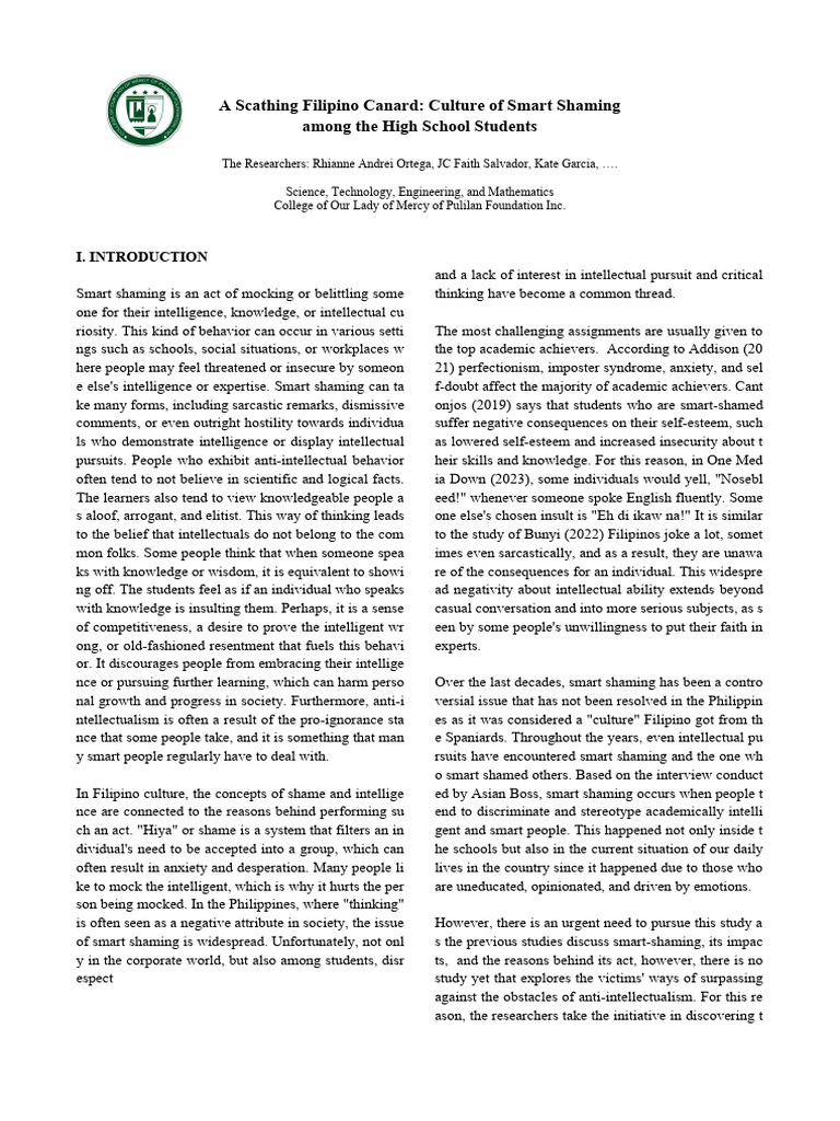 Smart Shaming | PDF | Self Esteem | Experience