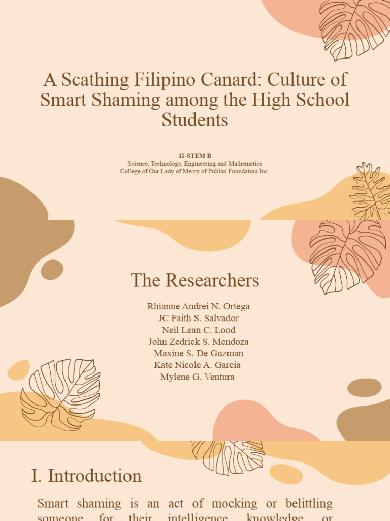 A Scathing Filipino Canard Culture of Smart Shaming Among The High ...