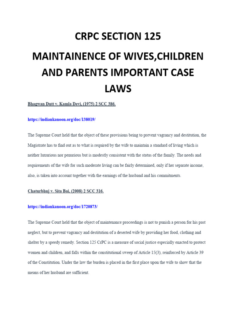 CRPC Section 125 Maintenance | PDF | Discovery (Law) | Affidavit
