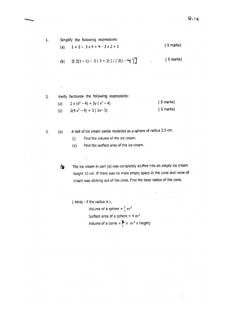 Math Q14 | PDF