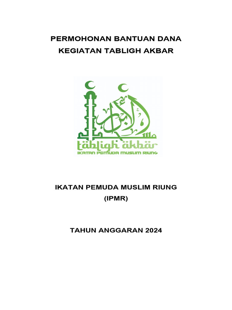 Prposal Kegiatan Tabligh Akbar Ipmr-1 | PDF