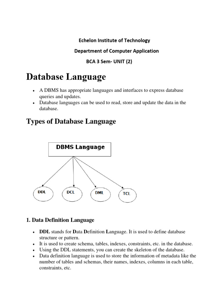 Database Language Pdf Databases Computer Data 4057