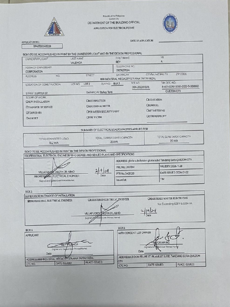 Electrical Permit - Bt | PDF