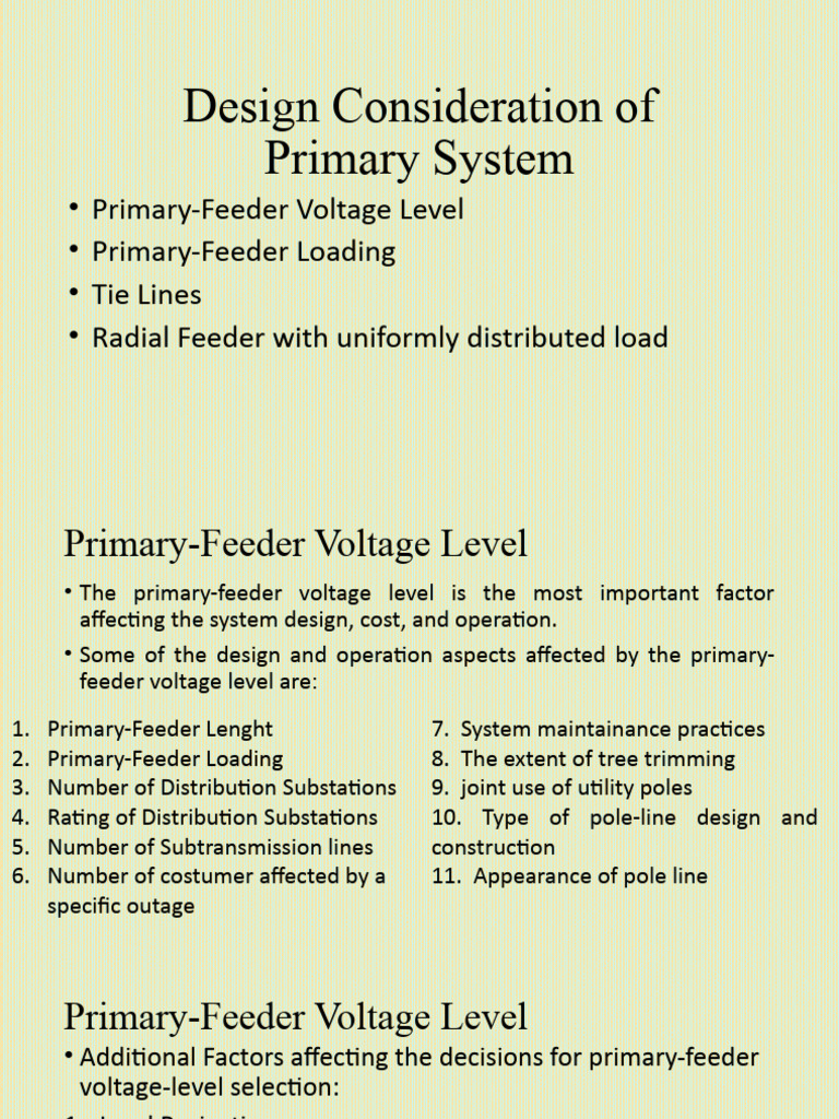 Primary-Feeder Voltage Level | PDF | Electrical Substation | Electric Power Distribution