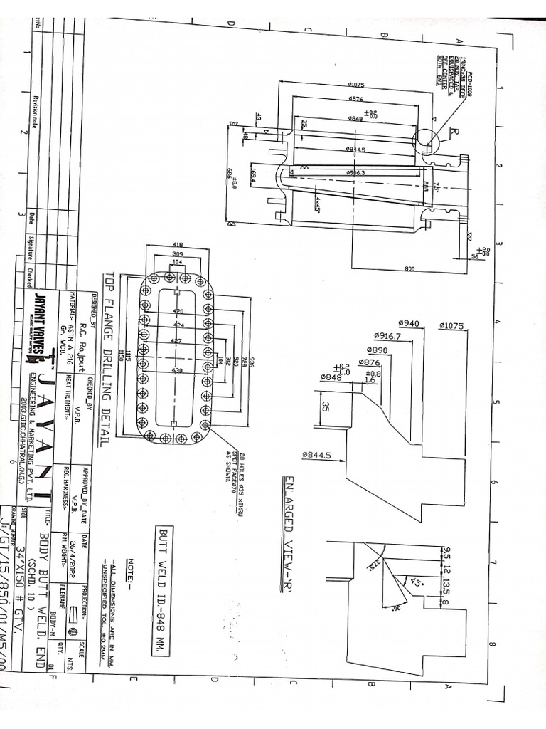 34x150# GTV BW Machining Drawing - 1 | PDF