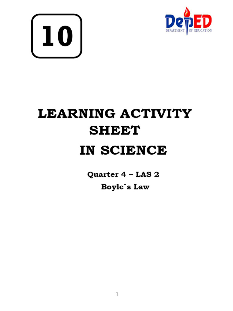 q4 Las2 g10 Science Boyles-Law | PDF | Gases | Breathing