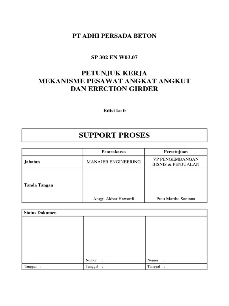 Prosedur Pengoperasian Alat Angkat | PDF | Komputer | Teknologi & Rekayasa