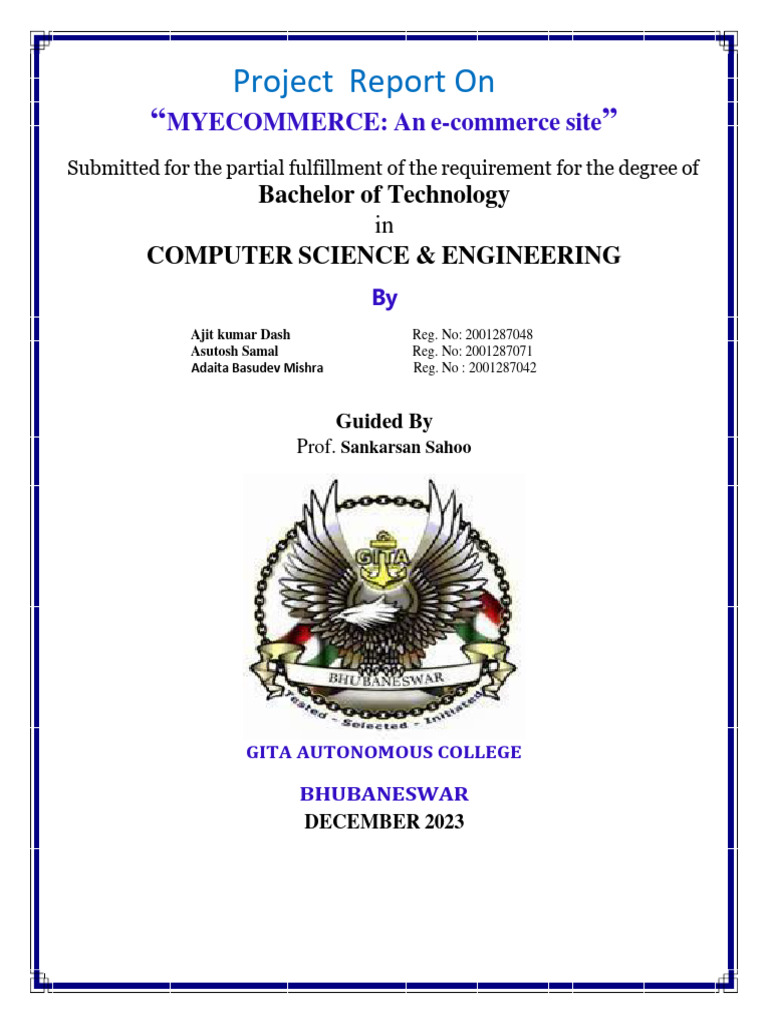 MYECOMMERCE Project Report Summary | PDF | E Commerce | Online Shopping