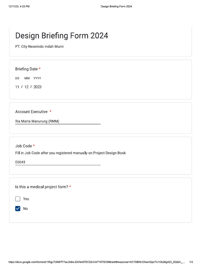 Briefing Form 2024 E004 | PDF