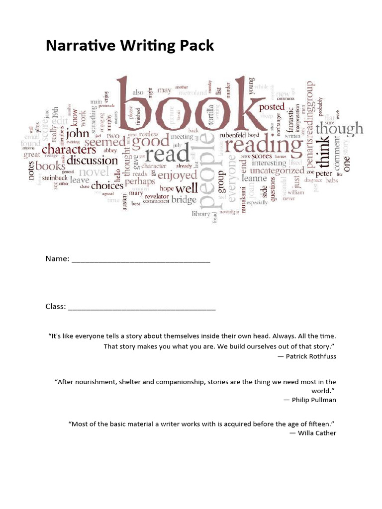 Narrative Writing Pack | PDF | Adverb | Adjective