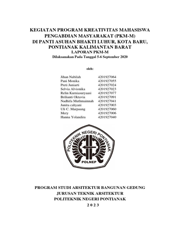 Laporan PKM Fix 2023 | PDF | Sains & Matematika