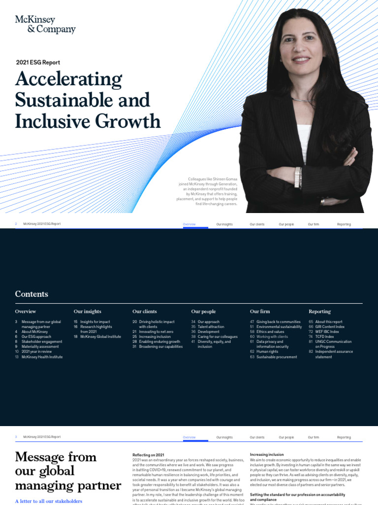 McKinsey Company 2021 ESG Report | Download Free PDF | Sustainability ...