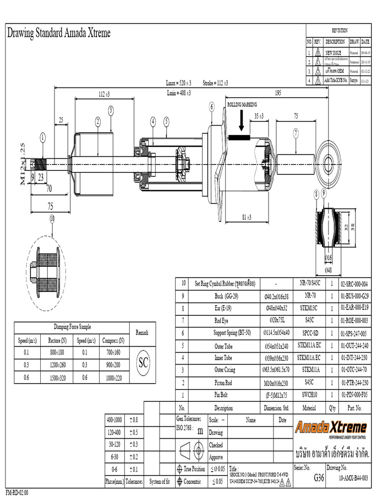 Drawing Standard Amada Xtreme: Rolling Marking | PDF | Mechanical ...