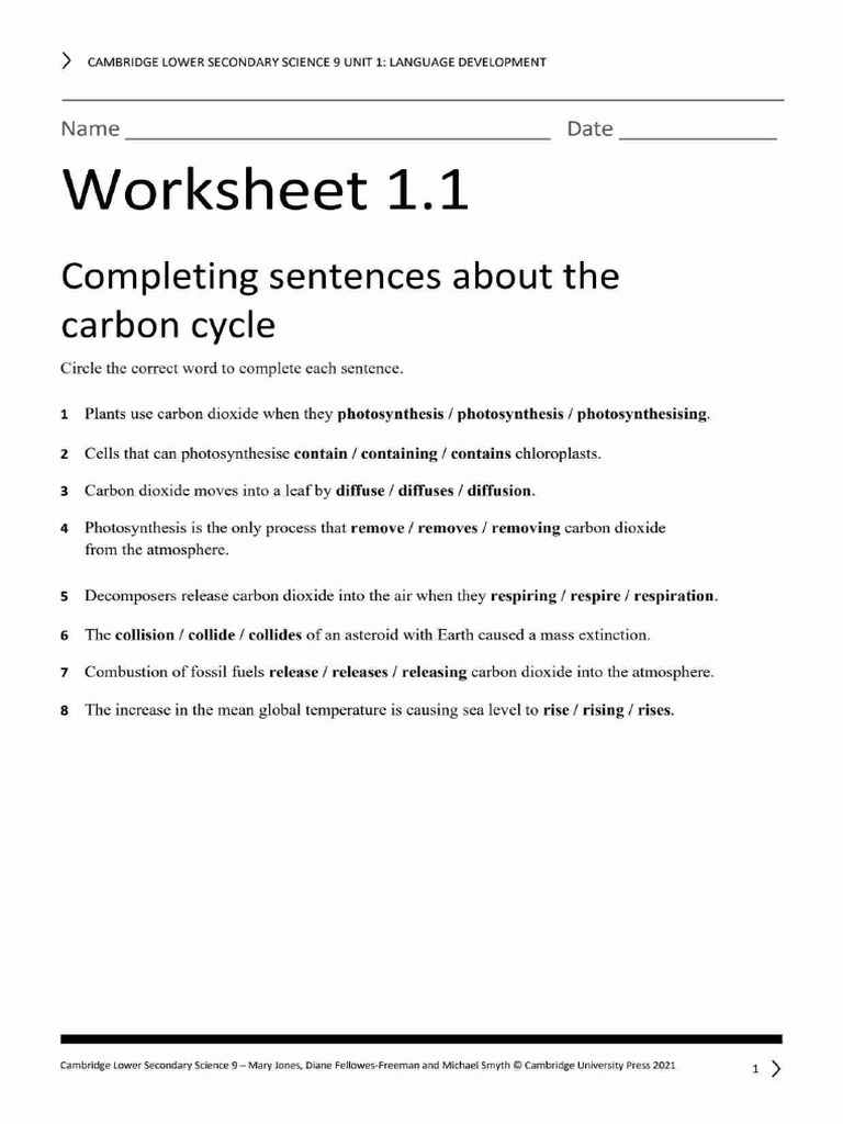 S9 U1 Language Worksheets | PDF
