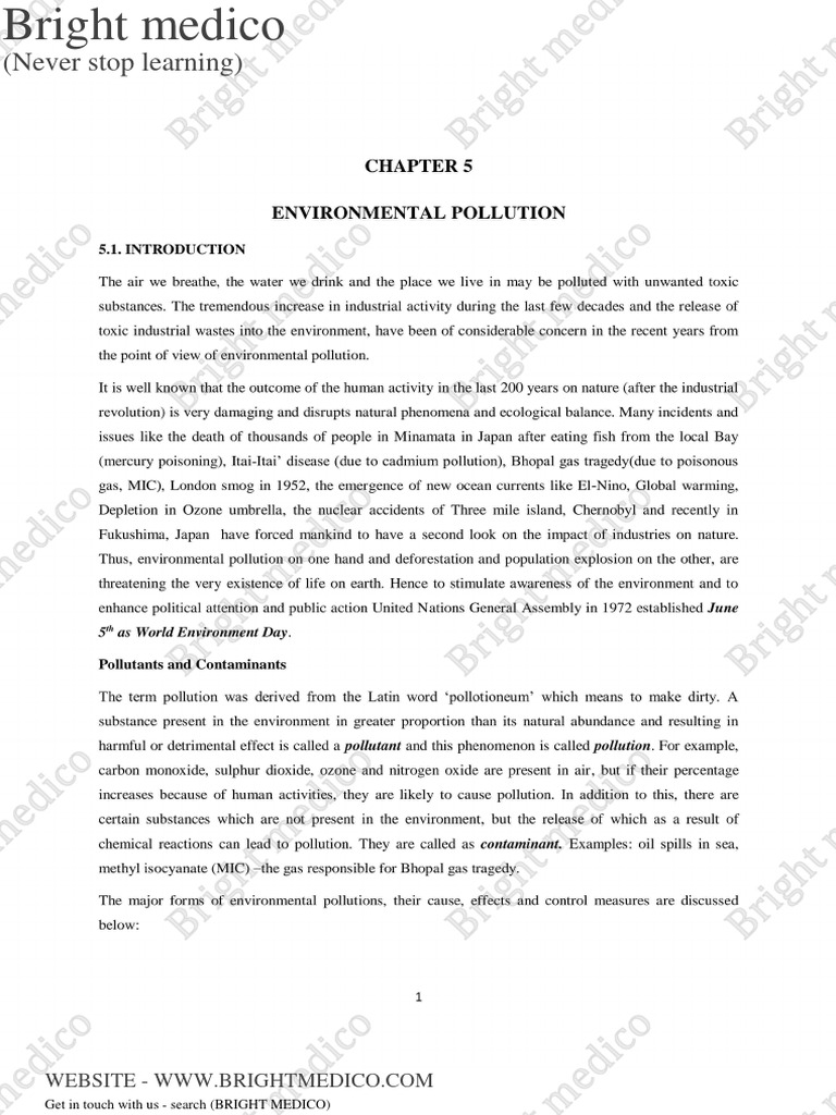 Unit -3 Environmental science 2nd semester - Bright medico | PDF | Atmosphere Of Earth | Water ...