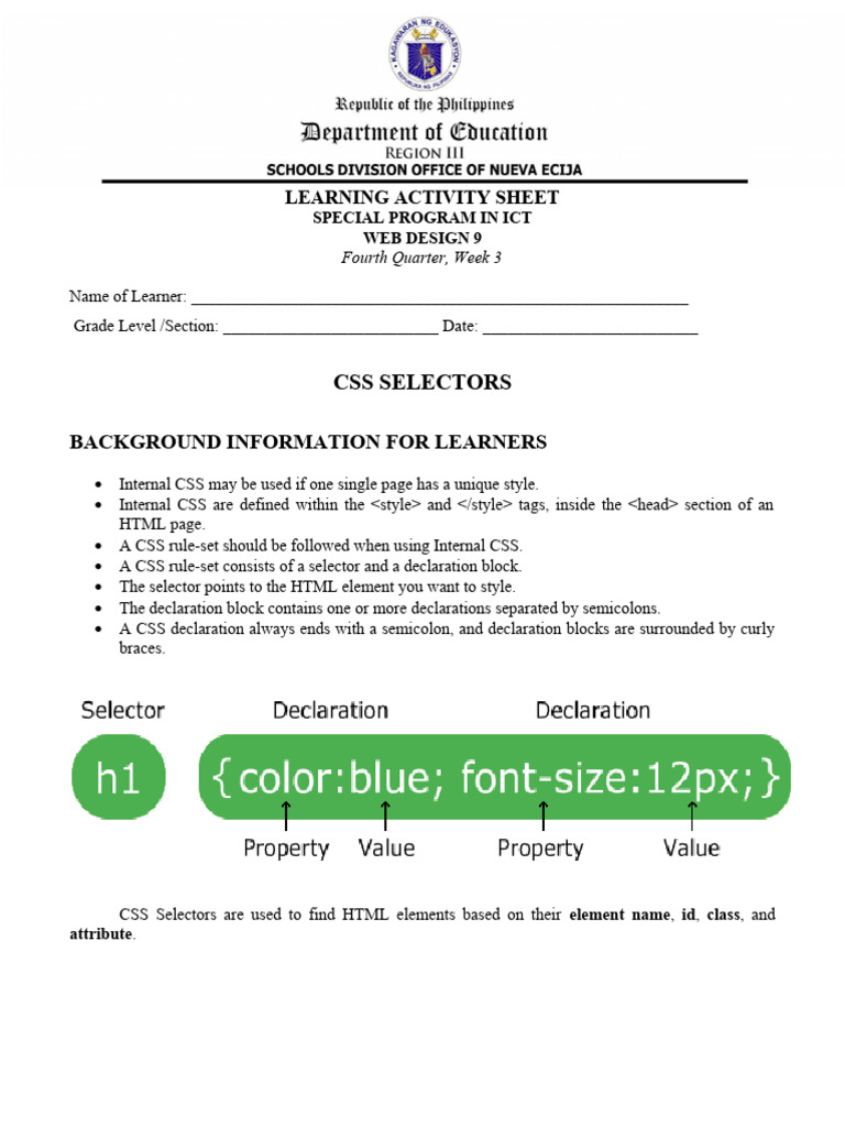 G8 Q4 Webpage Design | PDF | Html Element | Html