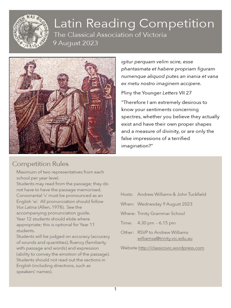 Latin Reading Competition | PDF | Payments | Consonant
