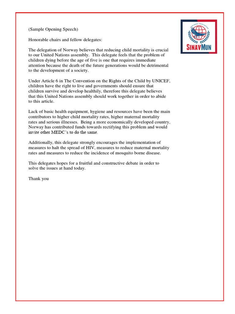 Sample Opening Speech | PDF