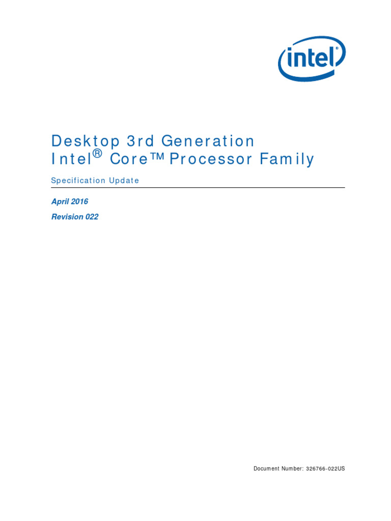 3rd Gen Core Desktop Specification Update | Download Free PDF | Computer Science | Central ...